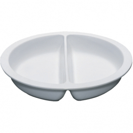 White Round Divided 380mm x 65mmD Chafer Dish | Southern Hospitality