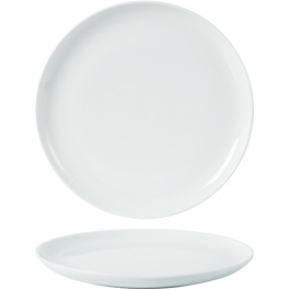 Baralee Flat Round Coupe Plate Arctic White | Southern Hospitality