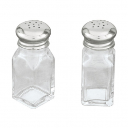 Salt & Pepper Shakers 60ml Square Stainless Steel Top Glass | Southern ...