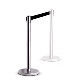 Single Pole 2 Way Queue Divider Black Tape | Southern Hospitality