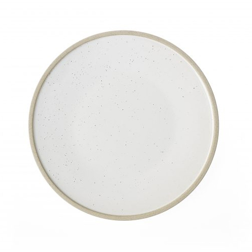 Tablekraft Soho Round Plate White Pebble Gloss Glaze | Southern Hospitality