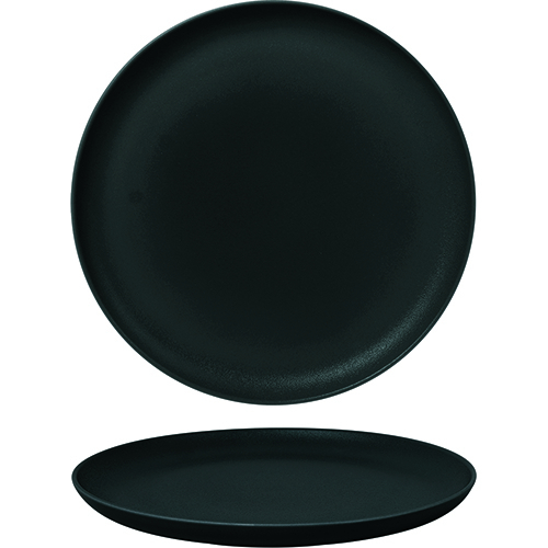 Baralee Sand Flat Round Coupe Plate Jet Black | Southern Hospitality