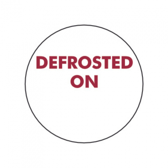 Label Defrosted On 24mm circle 1000/roll | Southern Hospitality