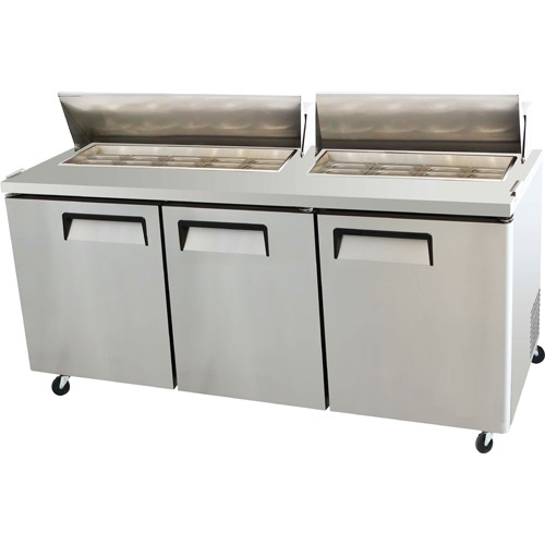 EuroChill Salad Prep 3 Door Chiller | Southern Hospitality