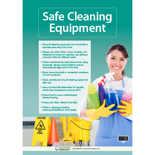 Food Safety Poster Safe Cleaning A3 | Southern Hospitality