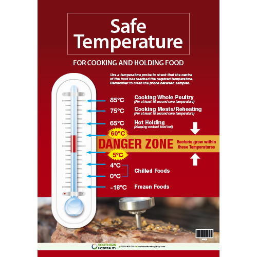 Food Safety Poster Safe Temperature A3 | Southern Hospitality