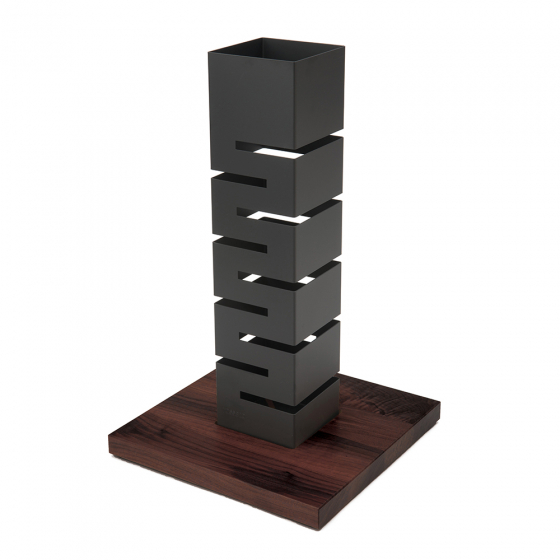 Rosseto Tower Riser Black Matte with Walnut Base | Southern Hospitality